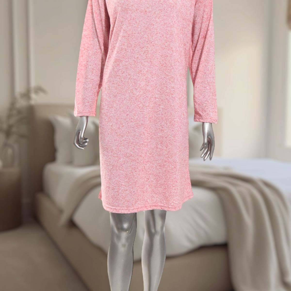 Ladies Soft Red Long Sleeve Sleep Shirt – Forever Sleepy