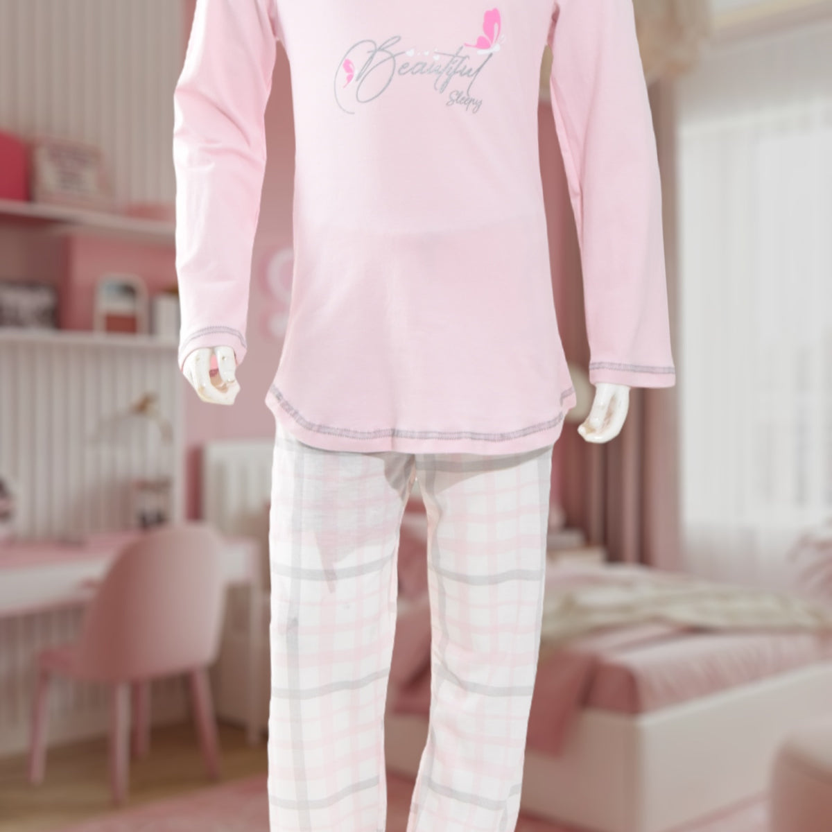 Girls pink Beautiful Print Pyjama – Forever Sleepy