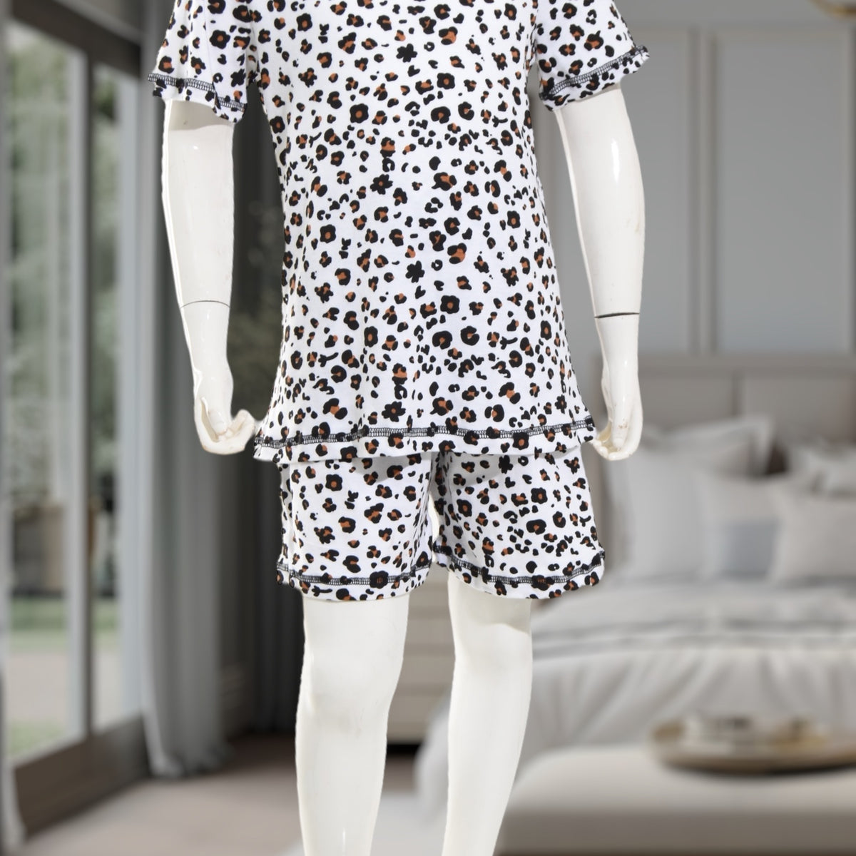 Girls Souk White Leopard Print Shorty Pyjama – Forever Sleepy