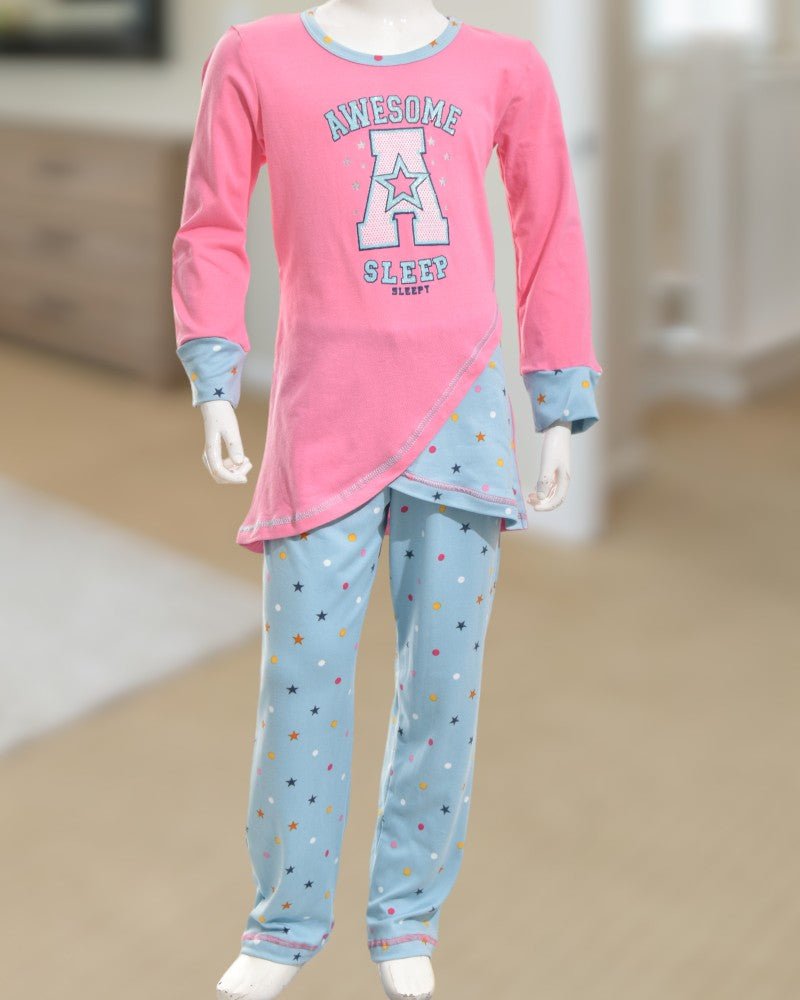 Girls Awesome Sleep Print Pink Pyjama – Forever Sleepy
