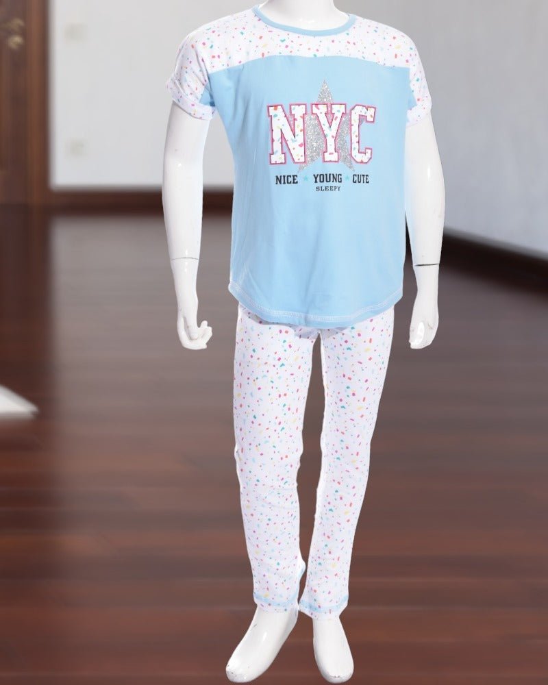 Girl's Light Blue NYC Pyjama – Forever Sleepy